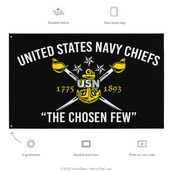 "Crossed Cutlass" Flag | 55" x 34" – NavyChief.com