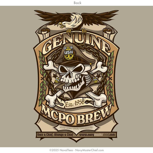 "MCPO Brew" Long Sleeve Tee | Khaki – NavyChief.com