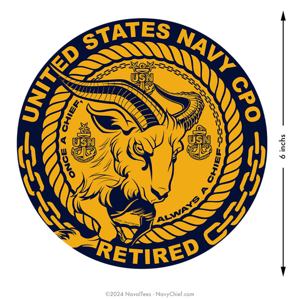 "CPO Retired Goat" | 6 inch Magnetic Decal – NavyChief.com
