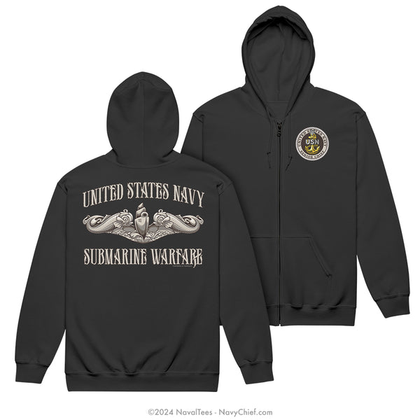 SCPO "Submarine Warfare" Zippered Hoodie | Black – NavyChief.com