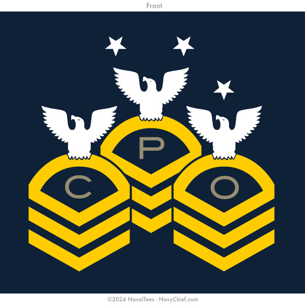"CPO Chevrons" Quarter Zip Sweatshirt | Navy – NavyChief.com
