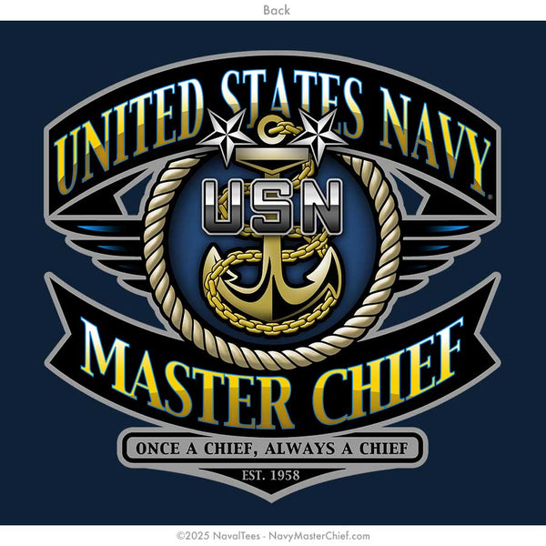 "MCPO Fouled Anchor" Long Sleeve Tee | Navy – NavyChief.com