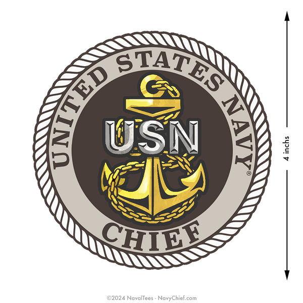 "Beveled CPO Anchor" | 4 inch Vinyl Decal – NavyChief.com