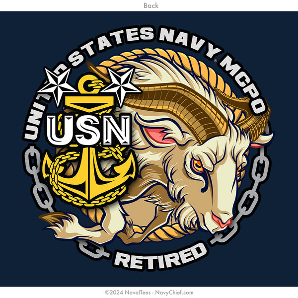 "MCPO Retired Goat" Tee | Navy – NavyChief.com