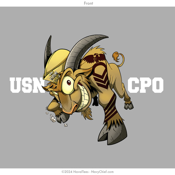 "CPO GOAT" Crewneck Sweatshirt | Grey – NavyChief.com