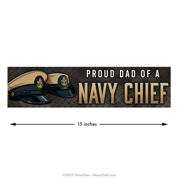 "Proud Dad" Bumper Sticker | 15 in Vinyl Decal – NavyChief.com