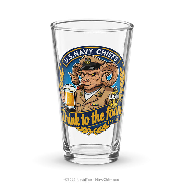 "Drink to the Foam" | 16oz Shaker Pint Glass – NavyChief.com