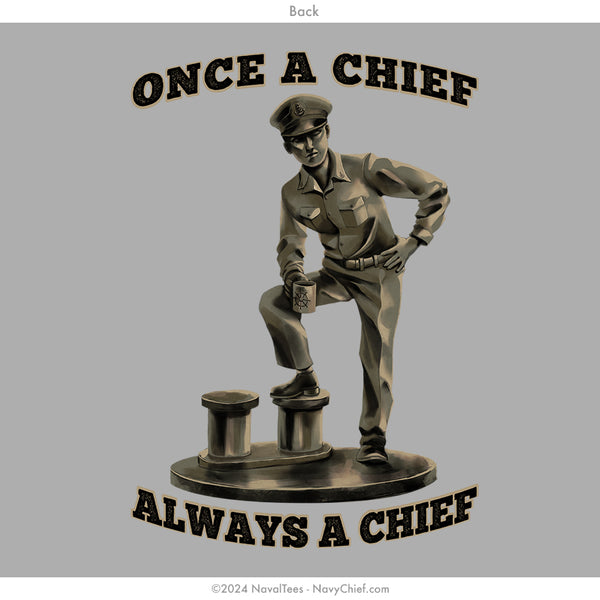 "The Chief Statue" Long Sleeve Tee | Grey – NavyChief.com